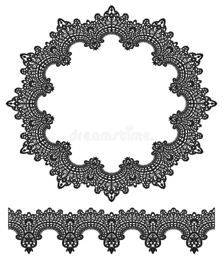 Round Openwork Lace Border. Stock Illustration - Illustration of ribbon ...