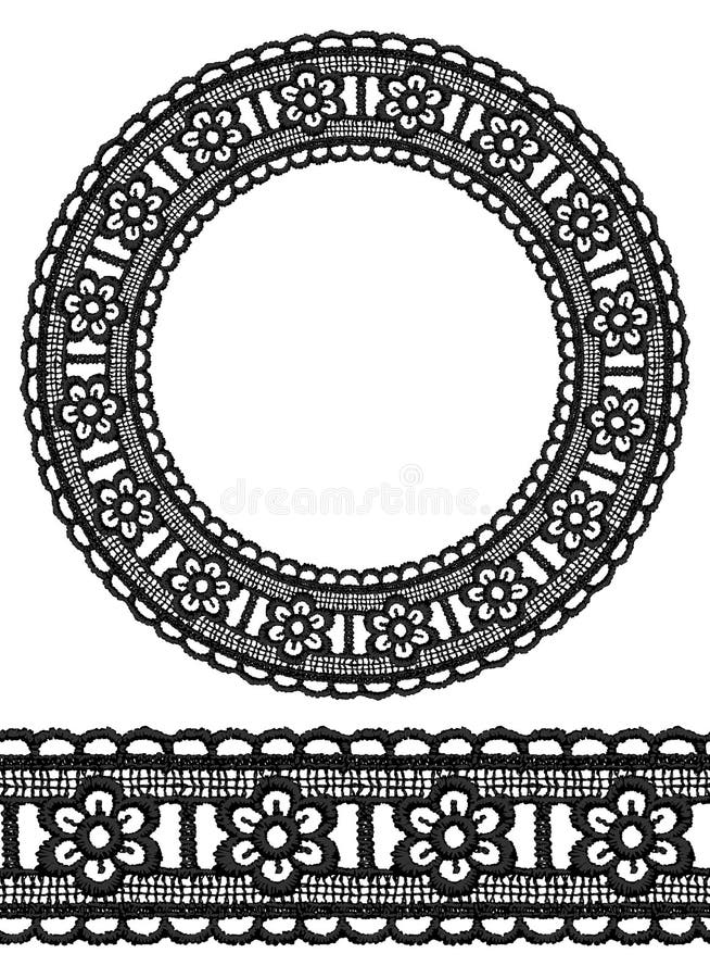 Round Openwork Lace Border. Stock Illustration - Illustration of ...