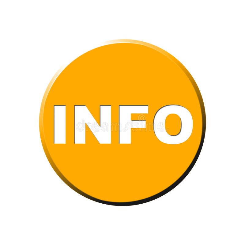 Round Orange Button Showing: Info Stock Illustration - Illustration of ...