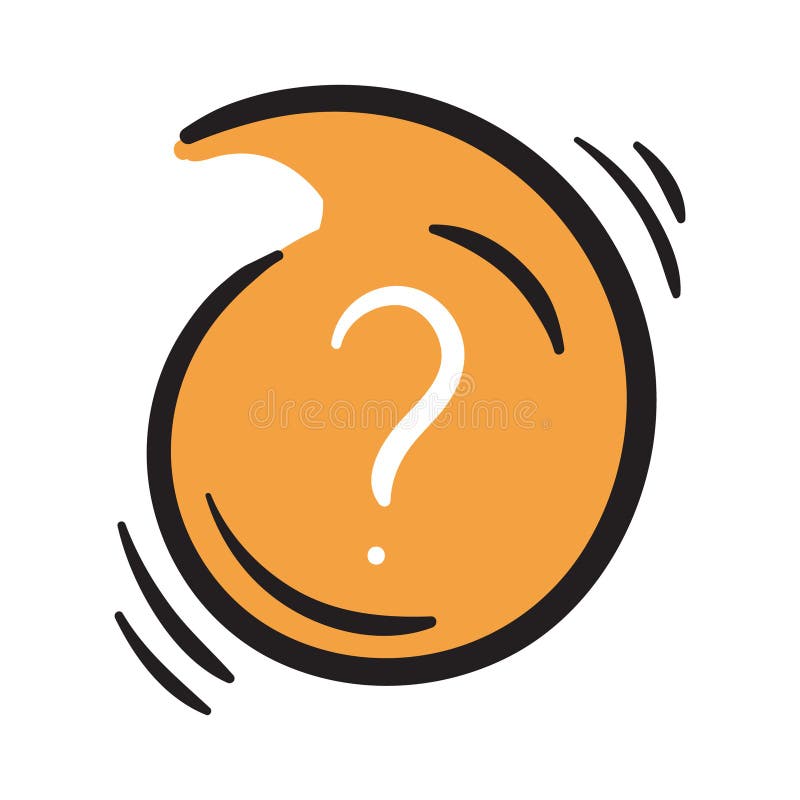 Round Orange Button with a White Question Mark. Vector Element on White ...