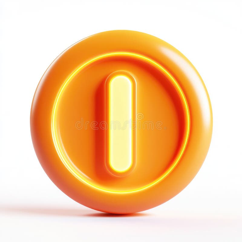 Glowing Orange Letter I in a Circular Frame, 3D Render Stock ...