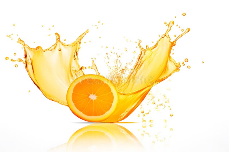 Round Orange Juice Splash Isolated on White Background. Generative AI ...