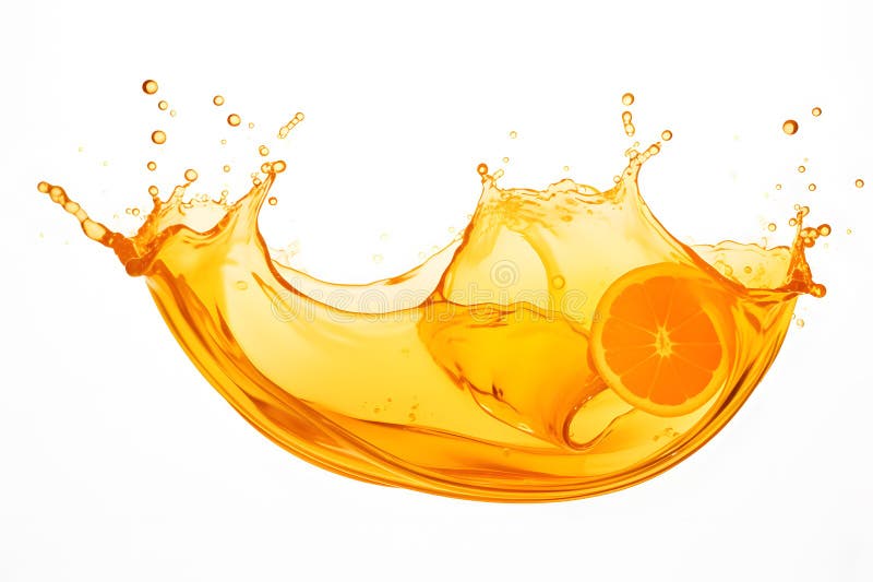 Round Orange Juice Splash Isolated on White Background. Generative AI ...