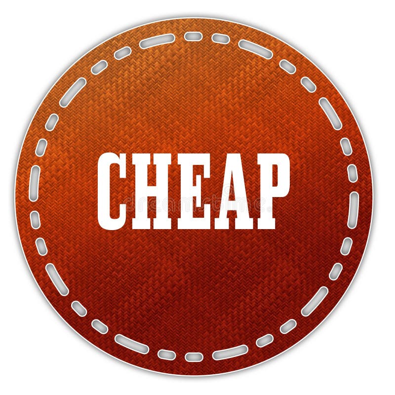 Round Orange Pattern Badge with CHEAP Message. Stock Illustration ...