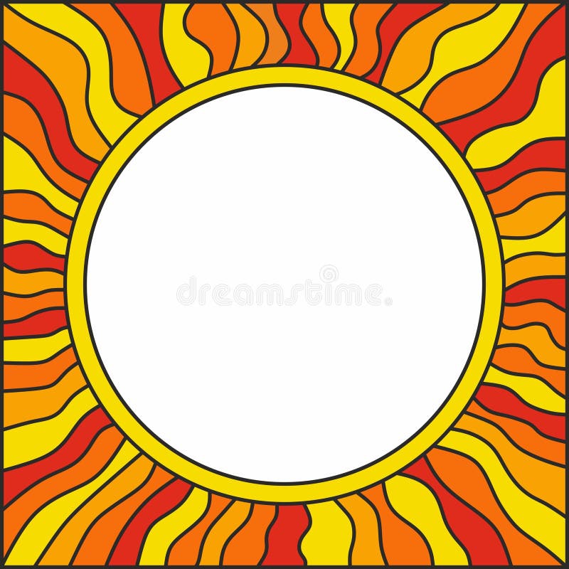 Round Ornament Frame with Geometric Sun Mandala Mosaic. Vector ...