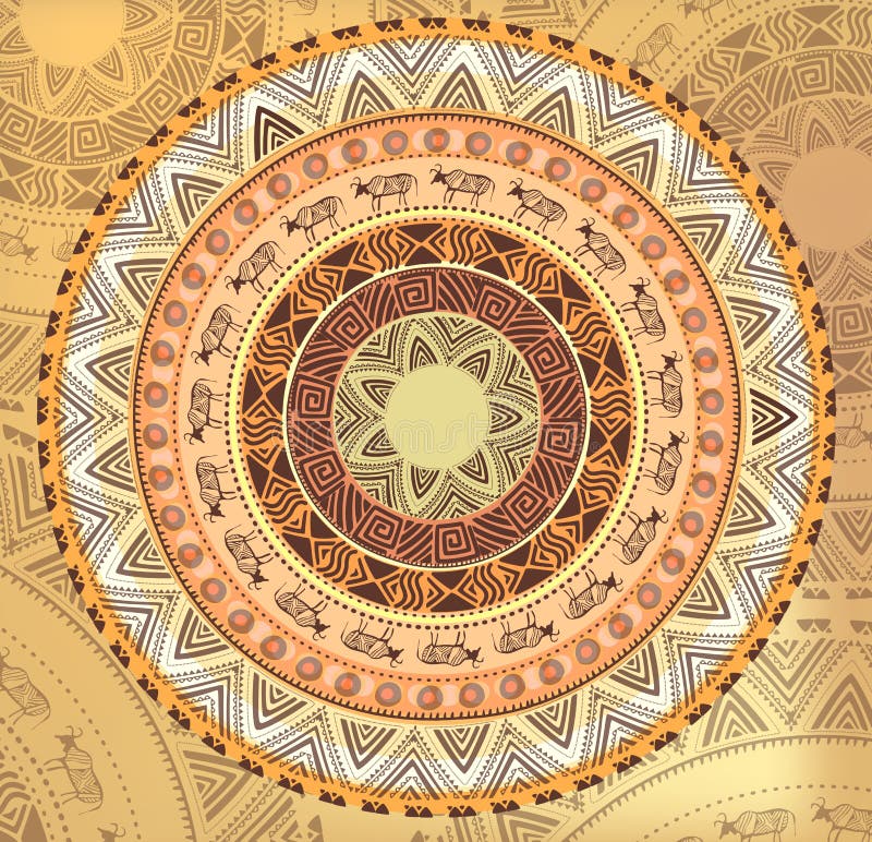 Round Ornament Pattern African Style Stock Vector - Illustration of ...