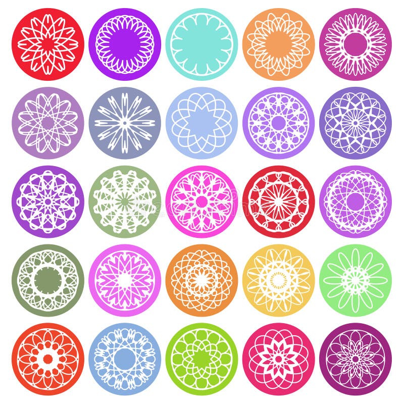 Round Ornament Set stock vector. Illustration of graphic - 43396278