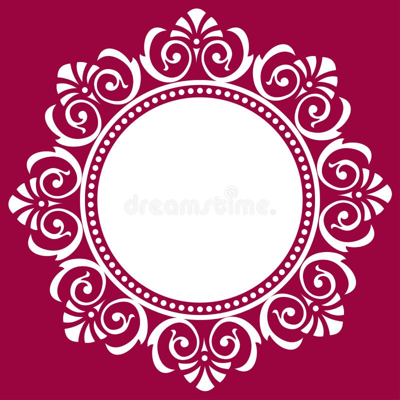 Round Frame with Floral Ornament Stock Vector - Illustration of ...