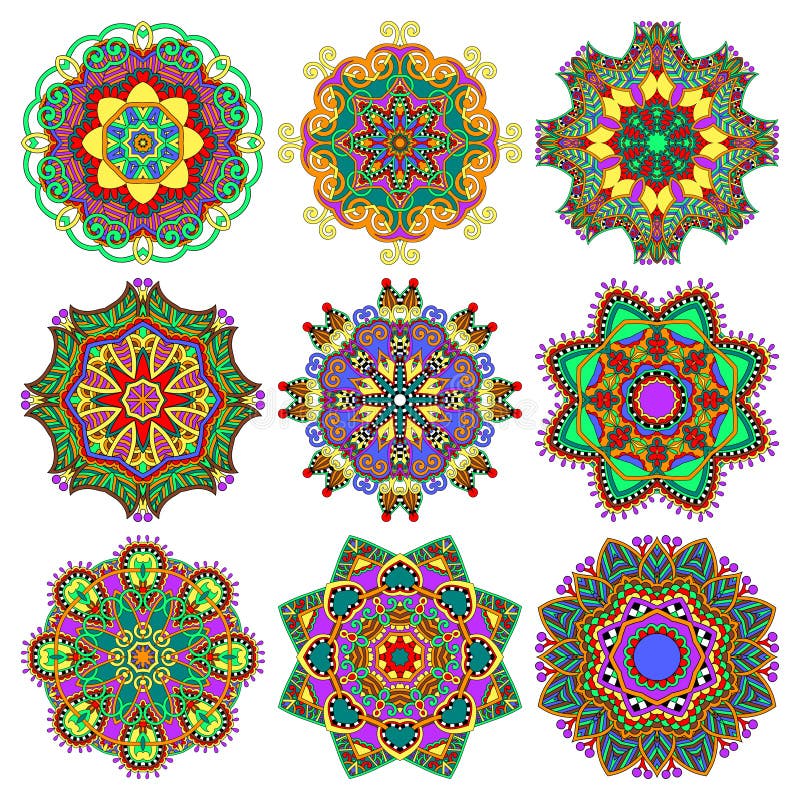 Round Ornamental Geometric Doily Pattern Stock Vector - Illustration of ...