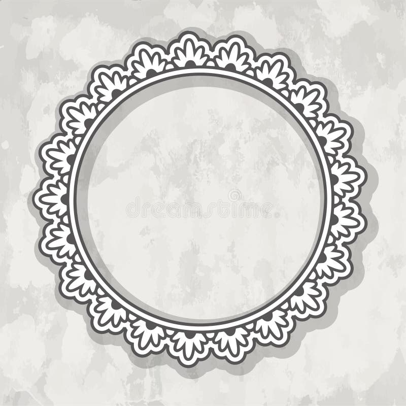 Round ornate frame stock vector. Illustration of shadow - 89852611