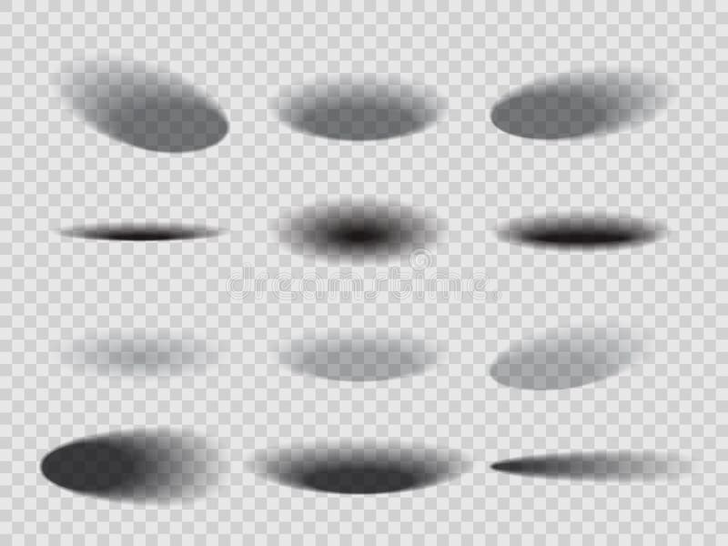 Round, Oval Realistic Transparent Shadow Effects Stock Vector ...