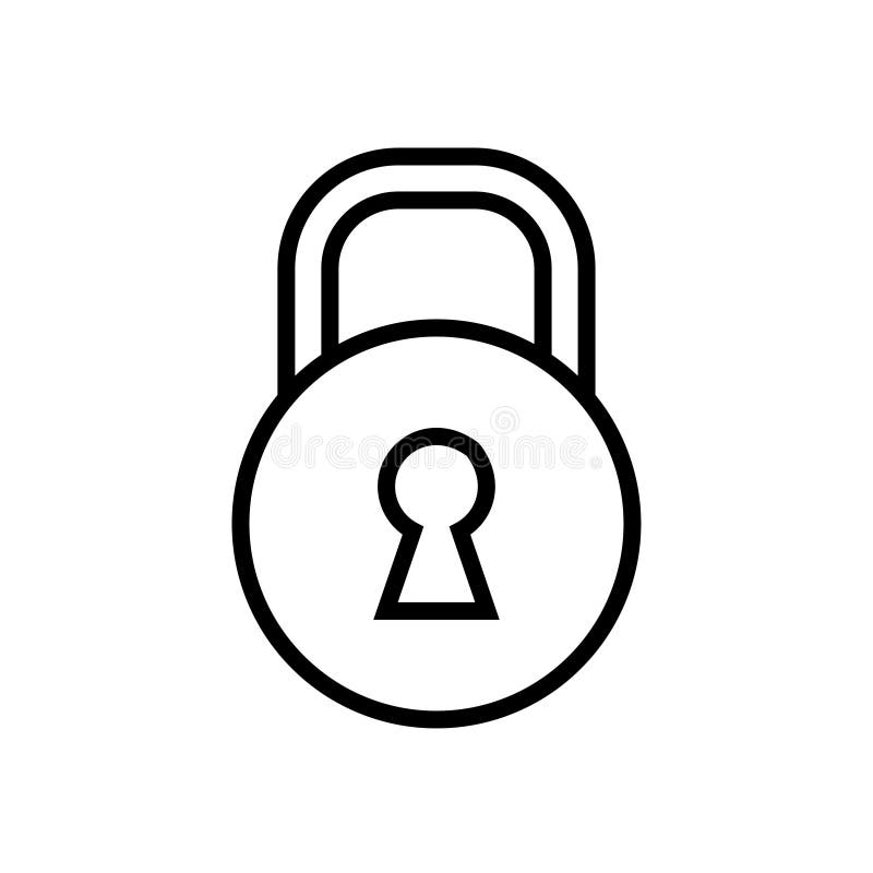 Round Padlock Icon Vector. Lock Flat Design Icon Stock Illustration ...