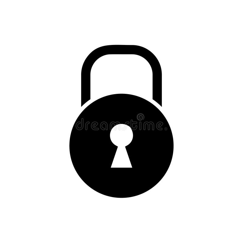 Padlock Icon Vector. Lock Flat Design Logo Sign Stock Illustration ...