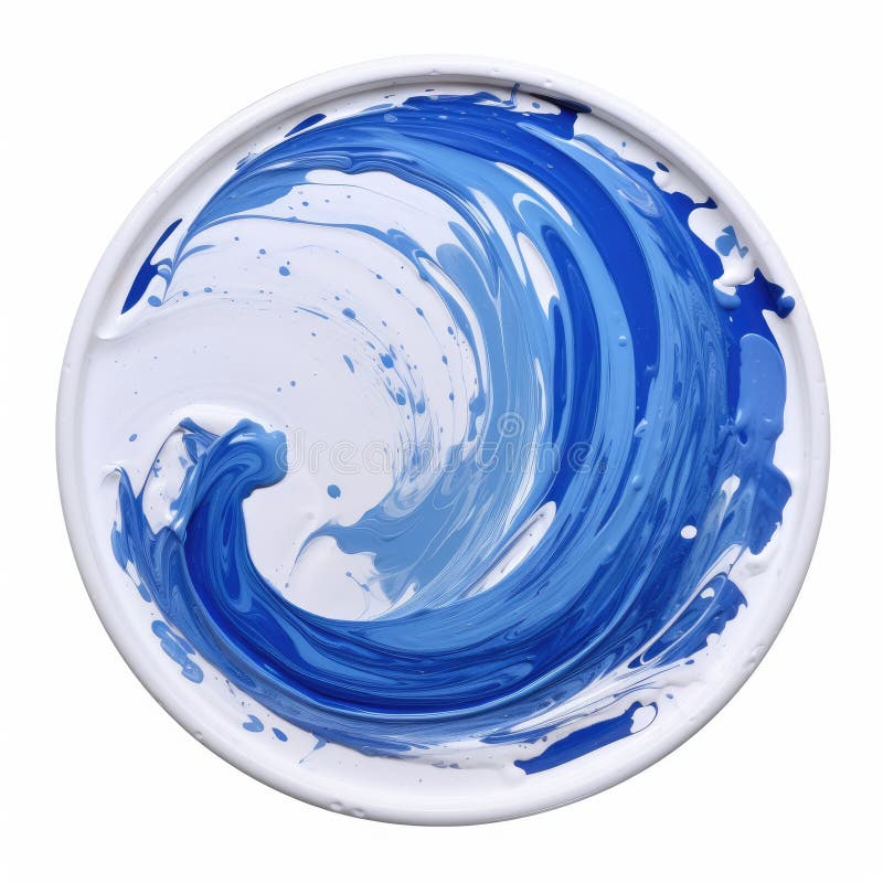 Round Paint Blot Splash Circle, Isolated on White Background, Blue ...