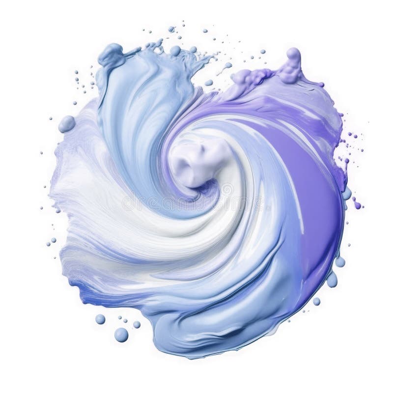 Round Paint Blot Splash Circle, Isolated on White Background, Blue and ...