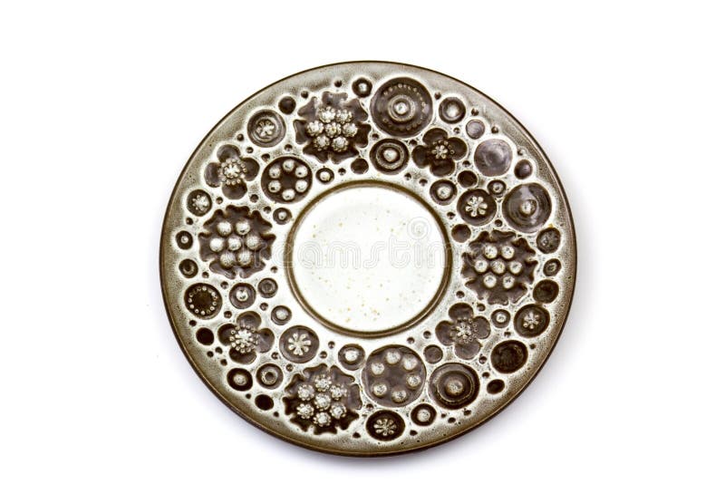 Round painted rustic plate stock image. Image of dish - 107496499