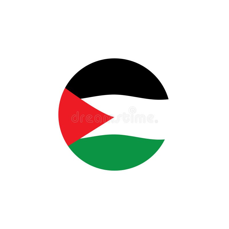 Round Palestinian Flag Icon Vector Stock Vector - Illustration of ...