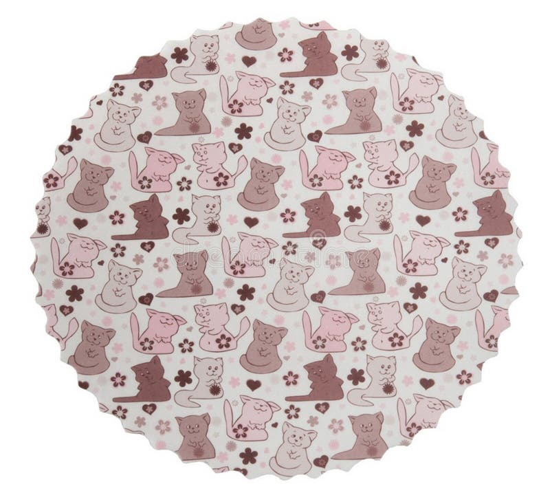 Round Paper Confectionery Napkin with Cats Pattern Stock Photo - Image ...