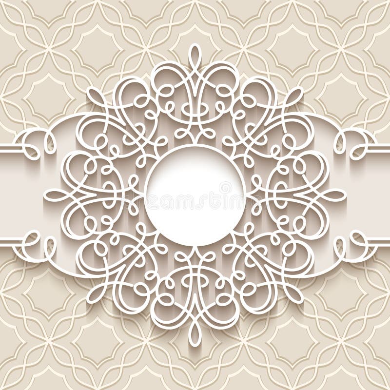 Round paper lace frame stock vector. Illustration of cutout - 73166151