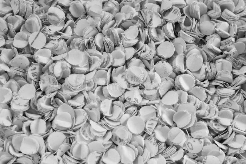 Round Paper Scrap from Drilling the Paper. Stock Image - Image of ...