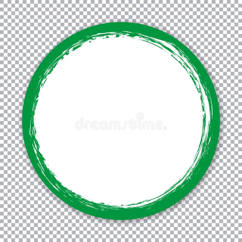 Round Paper Sticker Banner with Brush Frame on Transparent Background ...