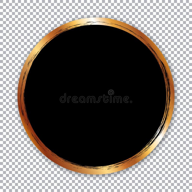 Round Paper Sticker Banner with Brush Frame on Transparent Background ...