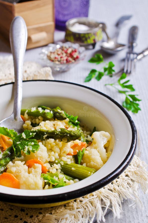 Cooked Small Round Pasta Vegetables Stock Image - Image of plate ...