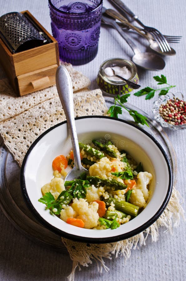 Round Pasta with Vegetables Stock Photo - Image of fregola, diet: 67315980