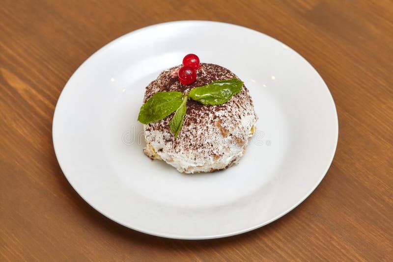 Round Pastry Ball, Cake Covered with White Cream Stock Photo - Image of ...