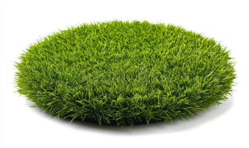 Round Patch of Artificial Grass Isolated on White Stock Illustration ...
