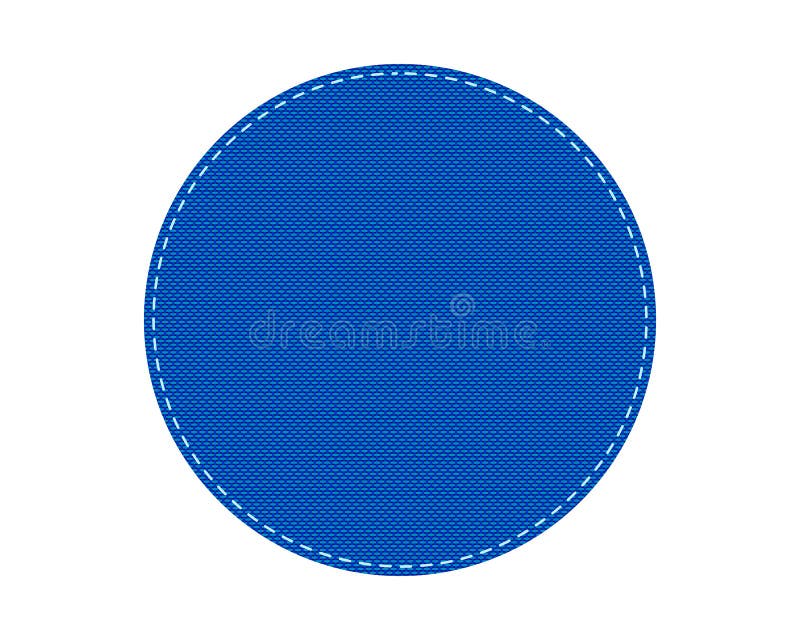 Round patch with stitches stock vector. Illustration of textile - 135979524