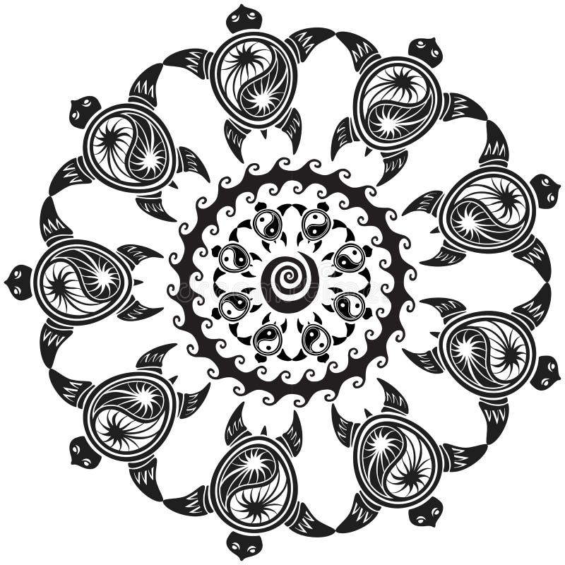 Decorative turtles stock vector. Illustration of antique - 19531699