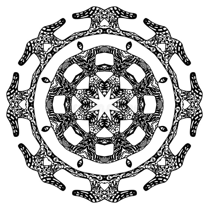 Round Pattern, Ornate Style Stock Vector - Illustration of wavy, design ...