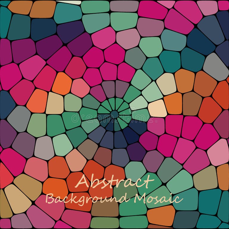 Round Pattern of Paving Slabs. Multi-colored Stone Mosaic Stock Vector ...