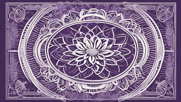 Round Pattern _A White Dotwork Geometry Illustration with a Realistic ...