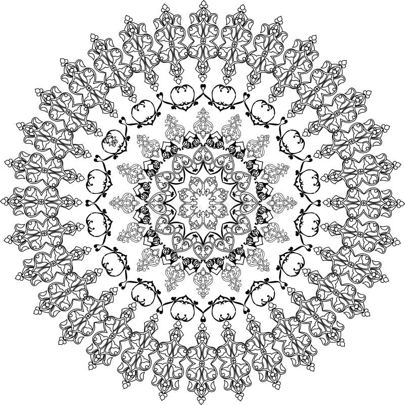 Round Patterns in Monochrome Mandala Stock Vector - Illustration of ...