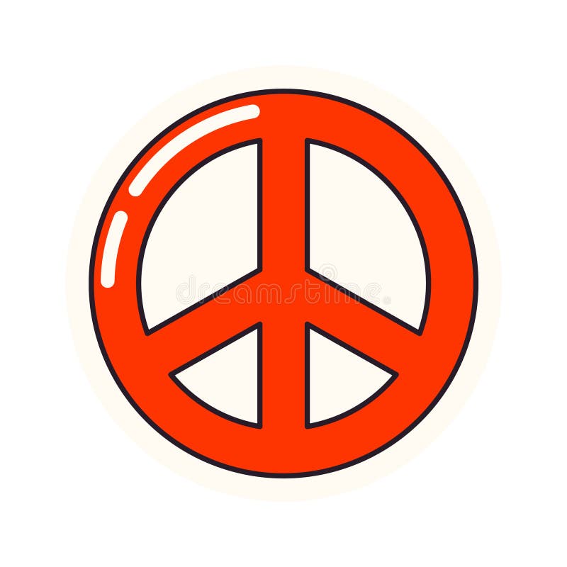 Round Peace Pop Art Sticker Stock Vector - Illustration of funky, shape ...
