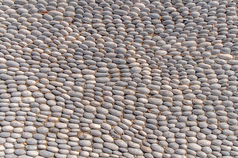 Round Pebble Stone Path Decorative Floor Texture Stock Image - Image of ...