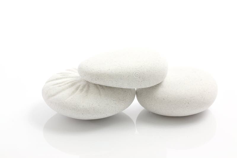 Round Pebble Stones Isolated In White Background Stock Photo - Image of ...