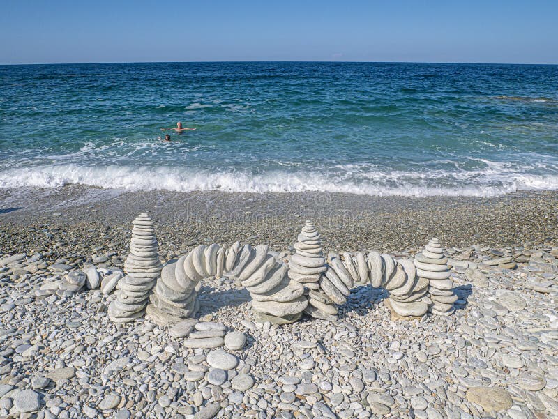 Round Pebbles Beach in Greece. Natural Beauty. Editorial Image - Image ...