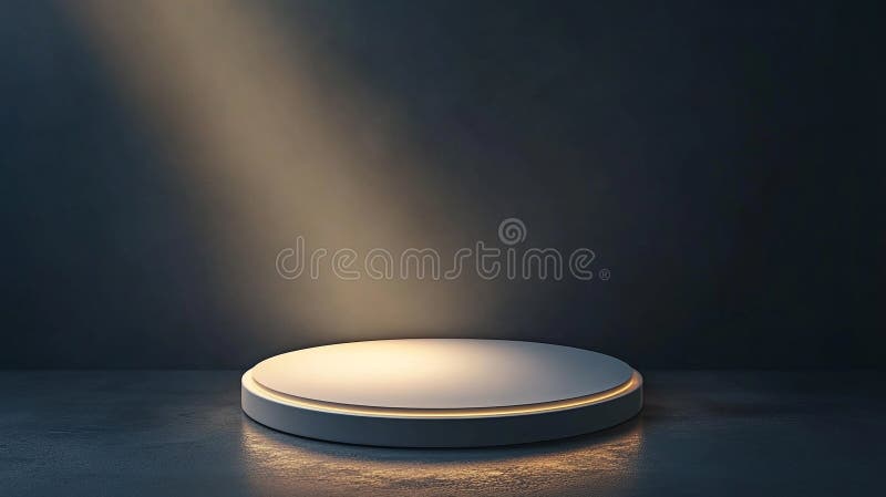 Minimalistic Pedestal Illuminated by Soft Light in a Dark Setting ...