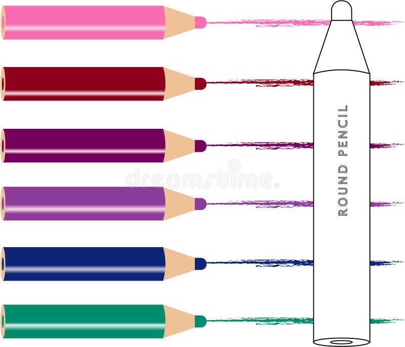 Round pencils stock illustration. Illustration of pencil - 12536621