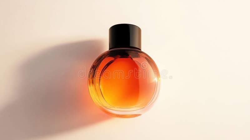 Round Perfume Bottle, Elegant Stock Photo - Image of minimalism, glass ...