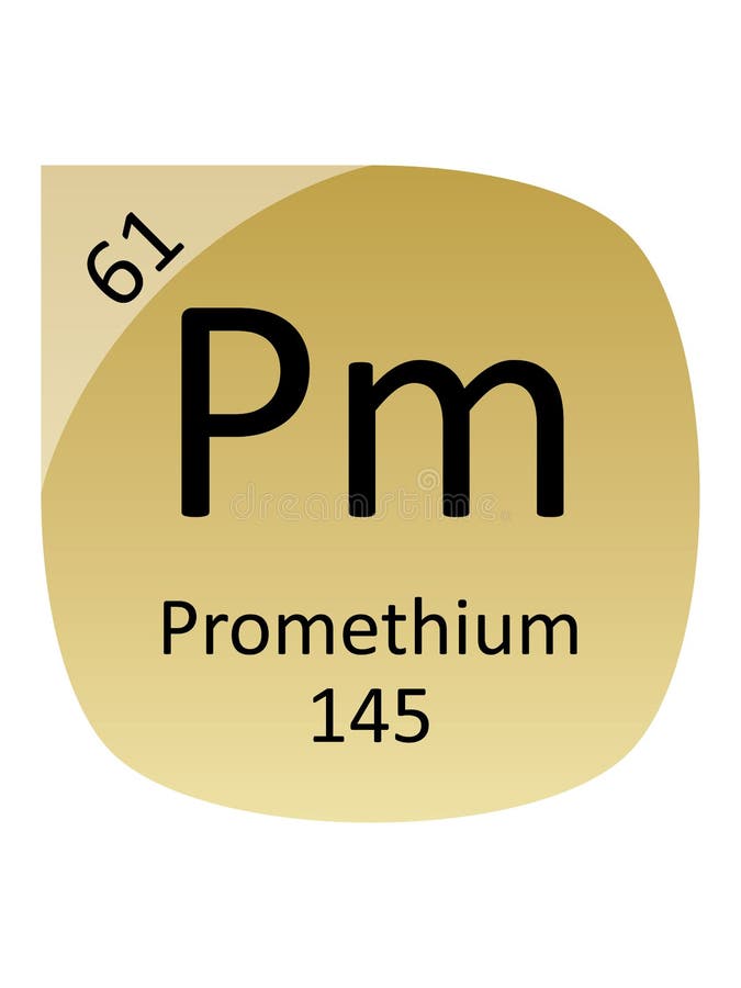 Promethium Symbol. Sign Promethium With Atomic Number And Atomic Weight ...