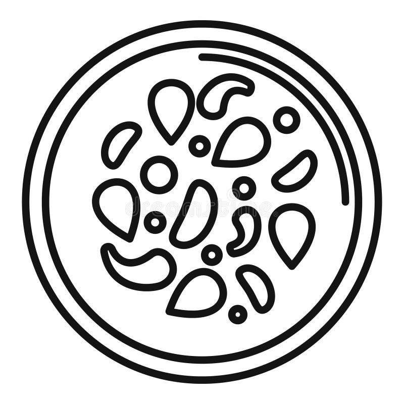 Round Petri Dish with Growing Bacteria Under Microscope Icon Stock ...