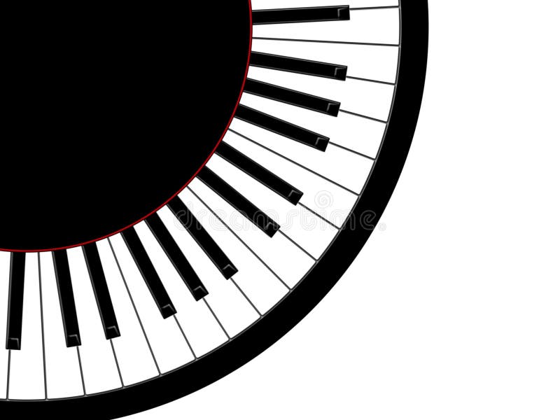 Round Piano Keys Logo Black White Music Sign Stock Vector ...