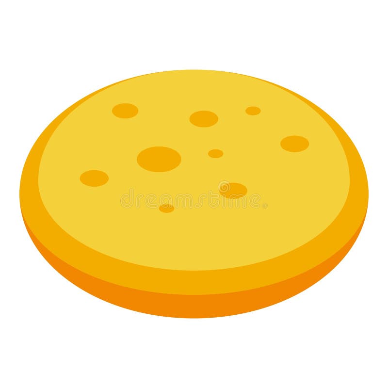 Round Piece of Cheese with Holes Isometric Icon Stock Illustration ...