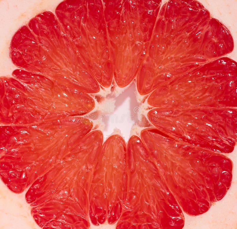 Round Piece of Grapefruit on a White Isolated Background, Top View ...