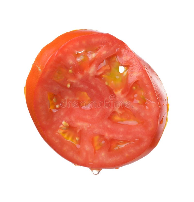 Round Piece of Red Ripe Tomato Isolated on White Background Stock Image ...
