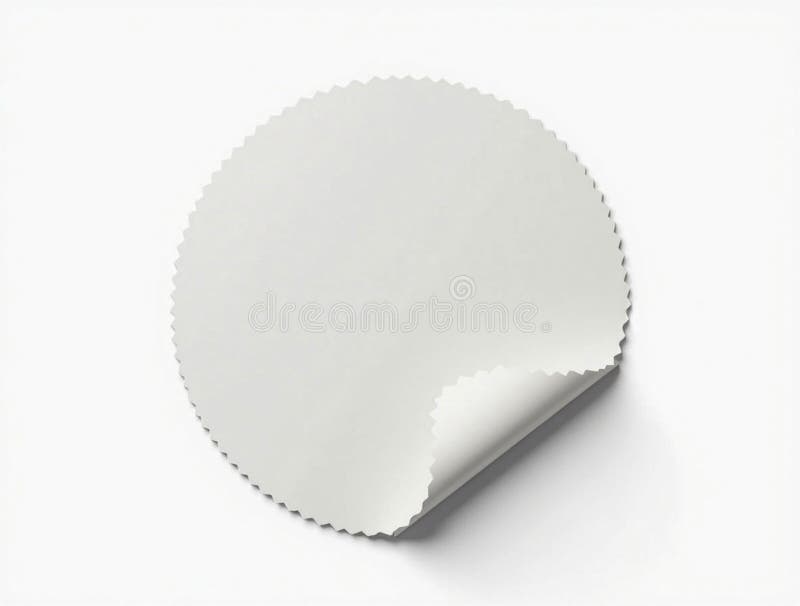 A Round Piece of White Backing Paper Shows a Subtle Curl at One Edge ...